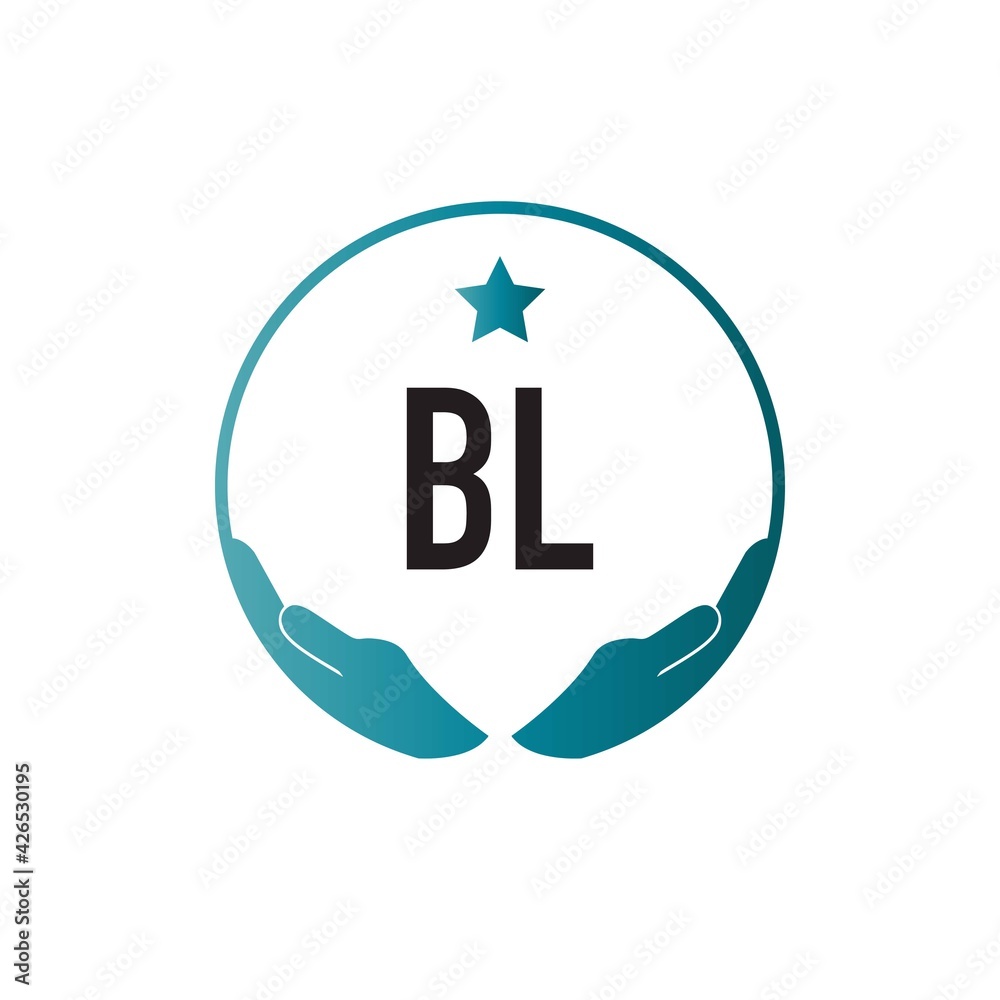 Initial Letter BL Hand Care Logo Design Template. Creative Health and ...