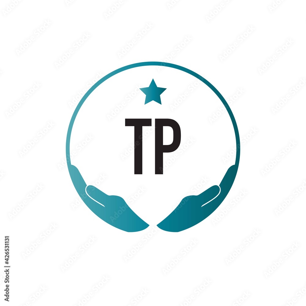 Initial Letter TP Hand Care Logo Design Template. Creative Health and ...