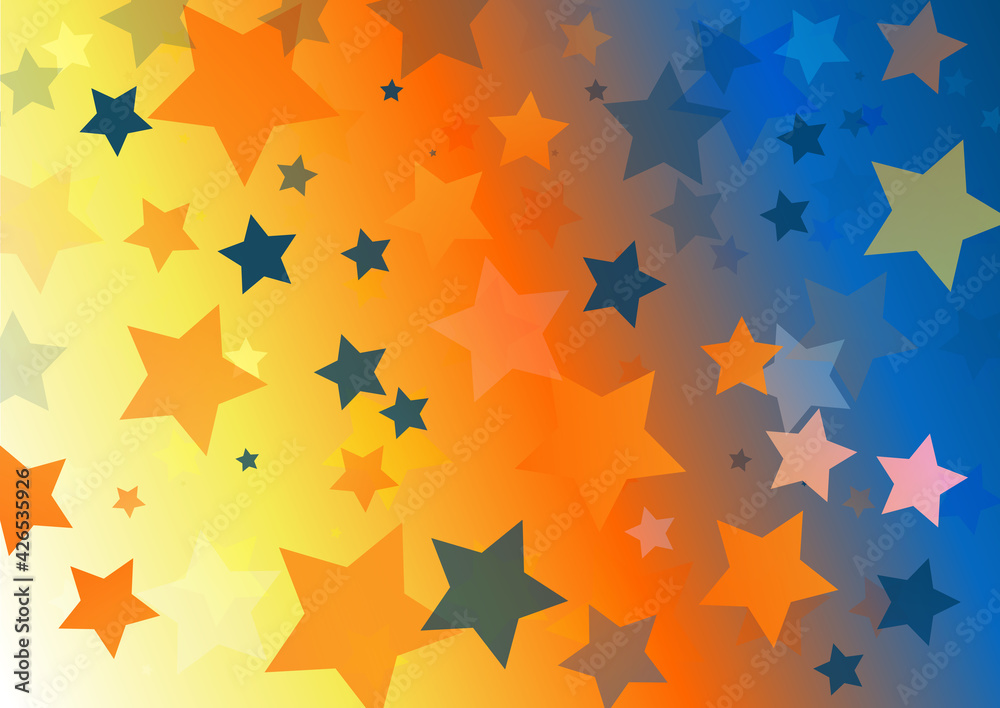 Abstract Blue and Orange Star Background Stock Vector | Adobe Stock