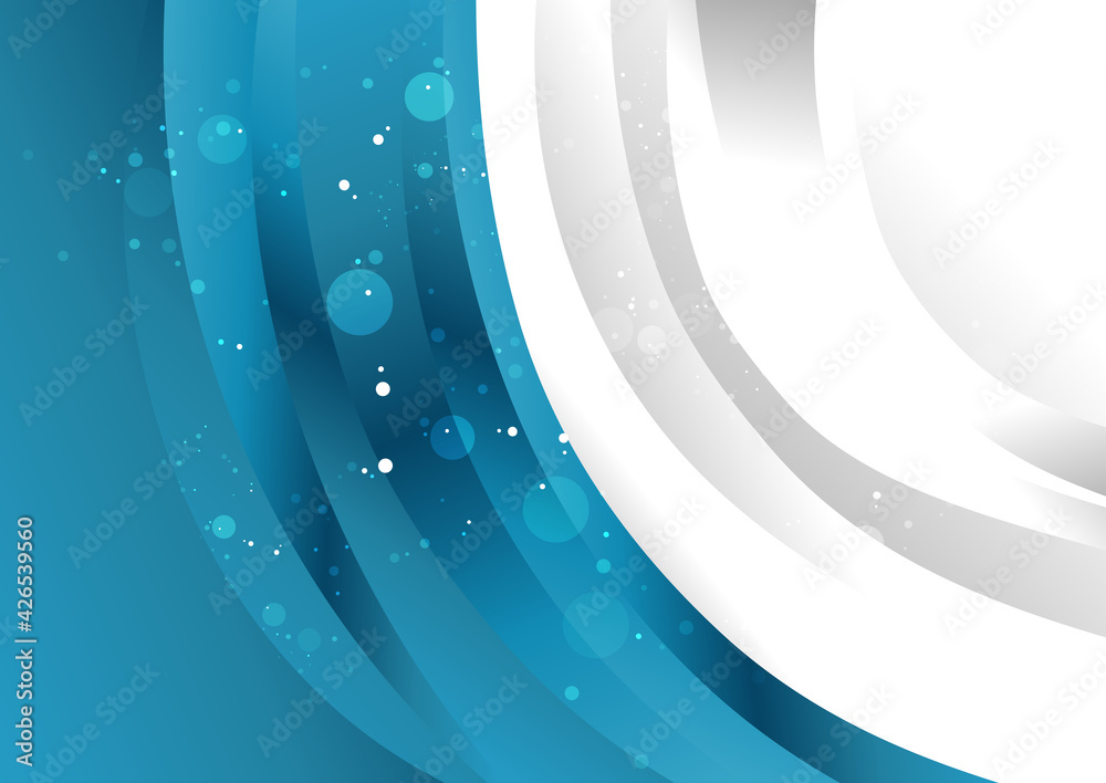 Blue Curved Stripes Gradient Background Stock Vector | Adobe Stock