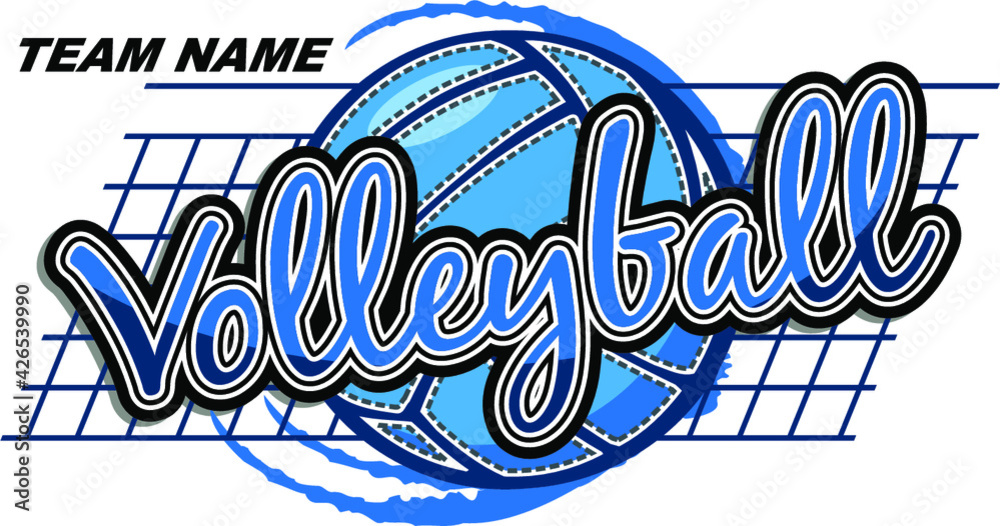 volleyball team design with ball and net for school, college or league ...