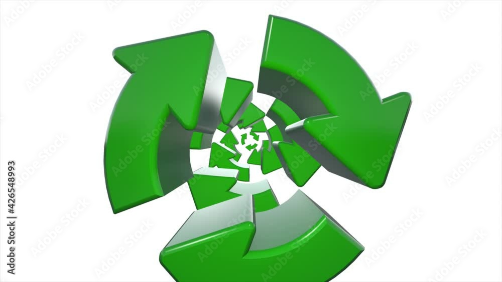 Green Spinning Recycle Recycling symbol logo animation Stock Video ...
