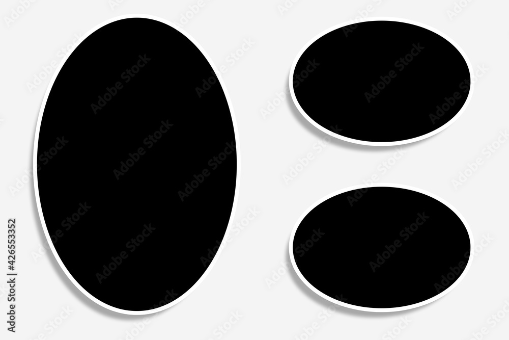 3 Oval photo frames in both vertical and horizontal orientation in ...
