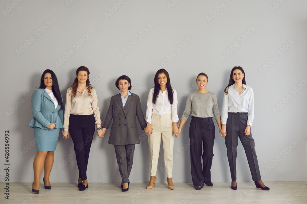 Women business team, cooperation, working in office. Team of young ...