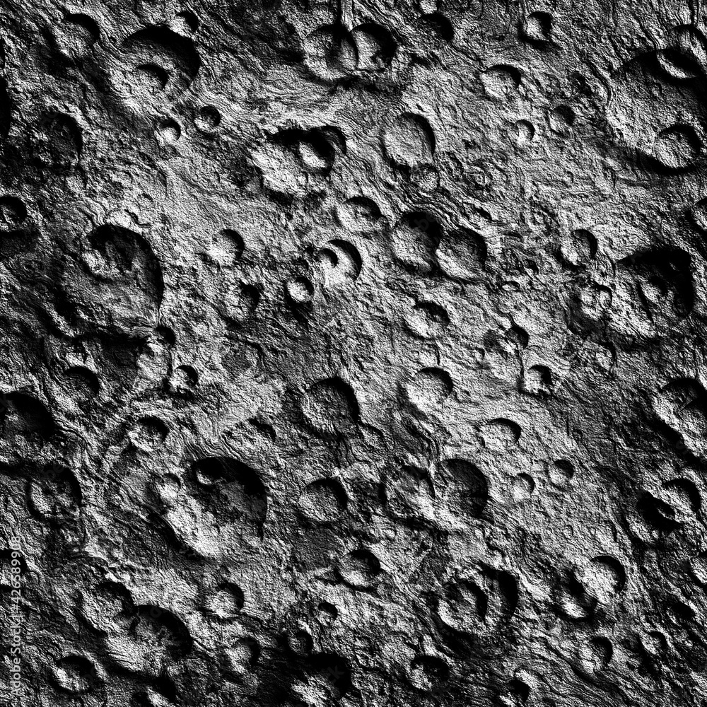 Moon surface texture with gray craters with black vignette Stock ...
