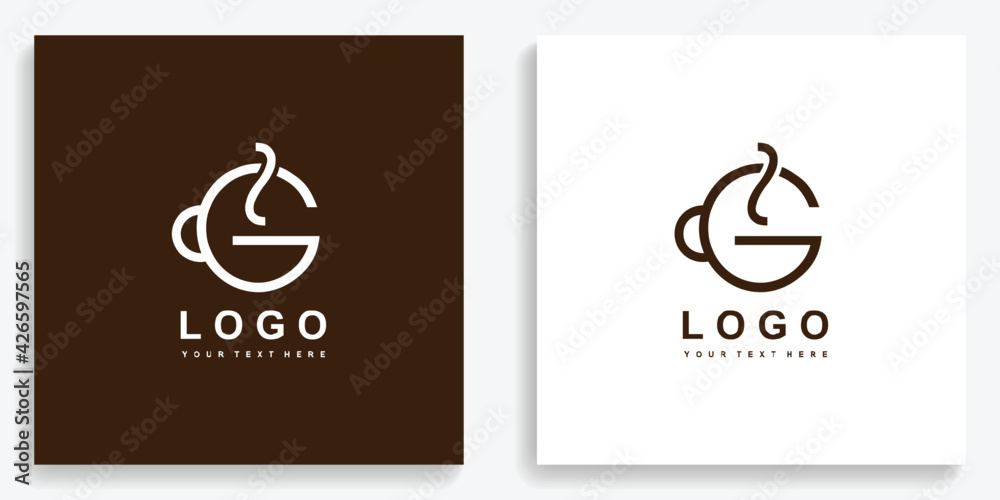 Coffee Cup Letter G Logo. Modern logo icon symbol template vector ...