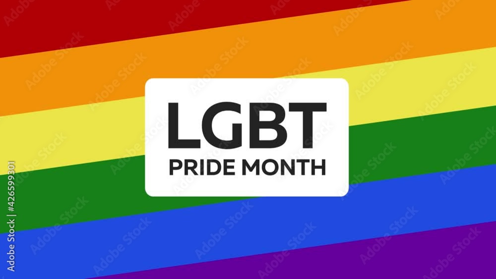 LGBT Pride Month Banner Animation with Rainbow Pride Flag Background ...