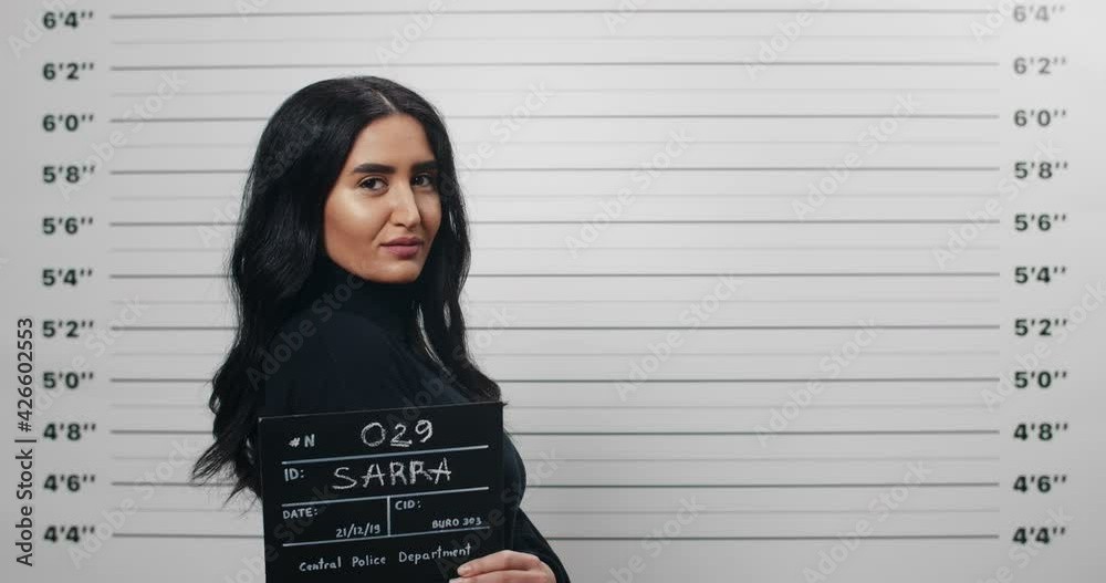 Side profile mugshot of beautiful woman turning head and looking to ...