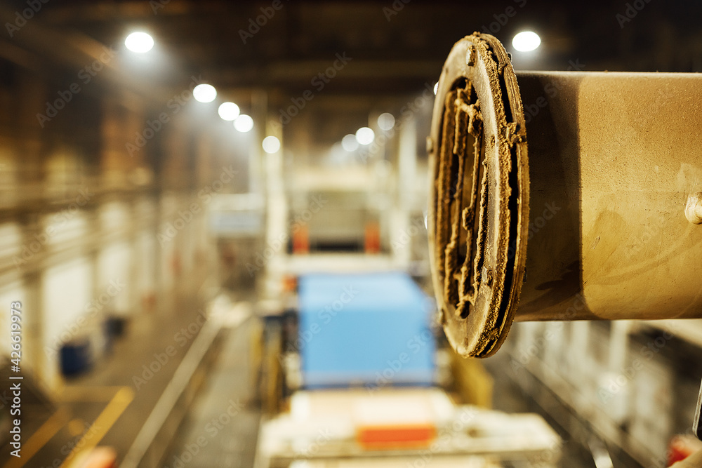 railing of the factory shop. fences for the safety of employees at work ...