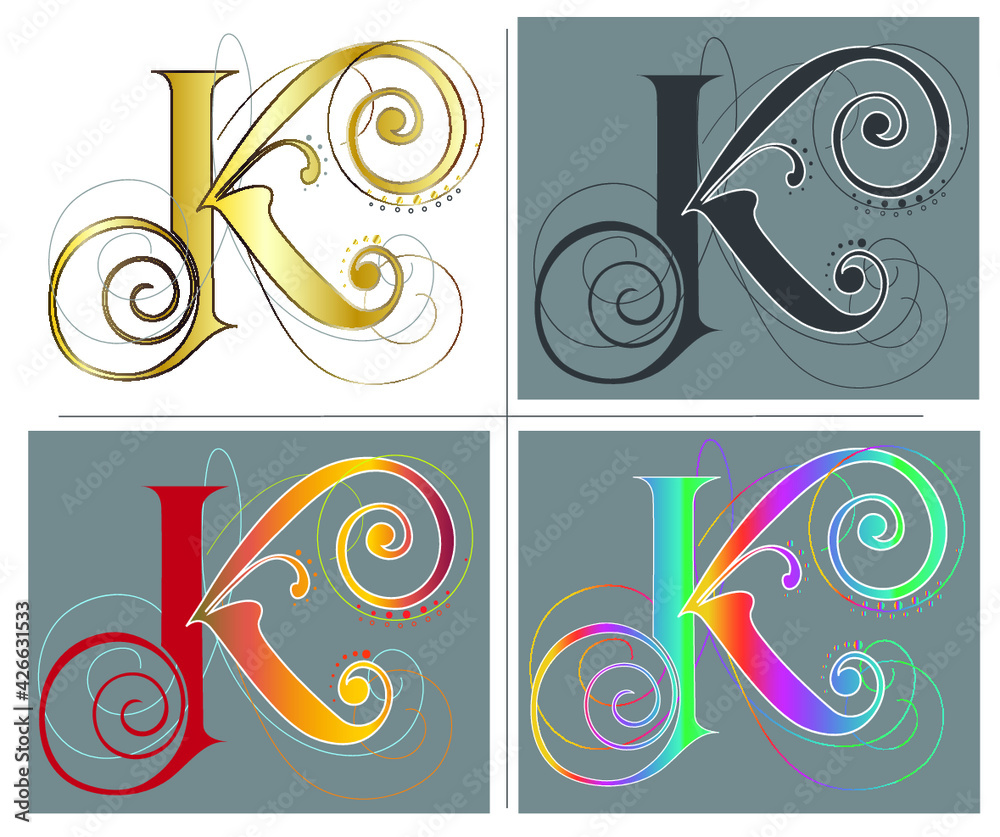 vector The letter alphabet K Stock Vector | Adobe Stock