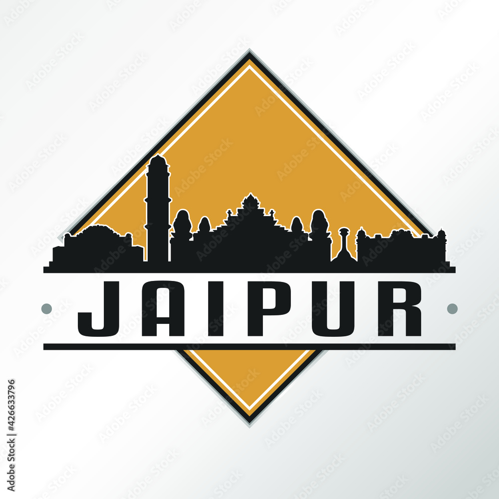 Jaipur India Skyline Logo. Adventure Landscape Design. Vector ...