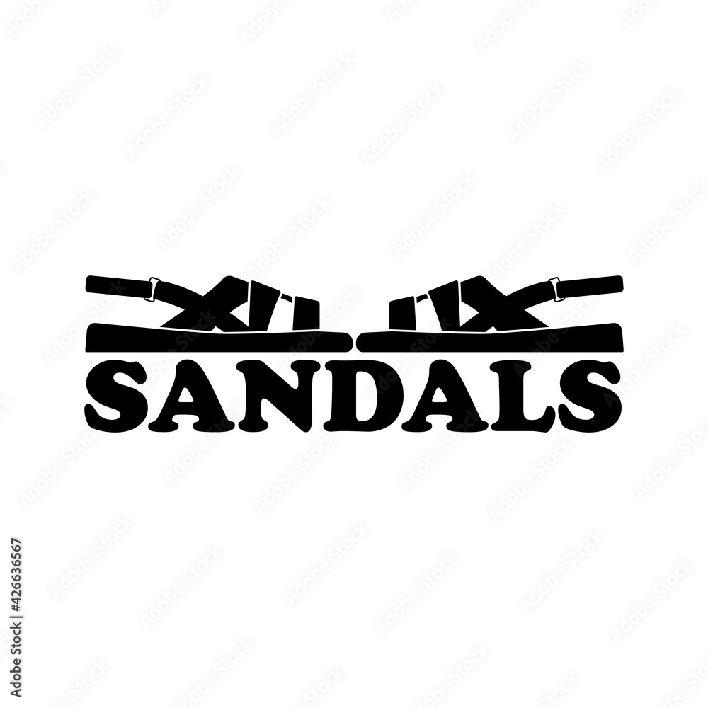 Sandals logo design. Side view. Pair shoes symbol. Vector clipart and ...