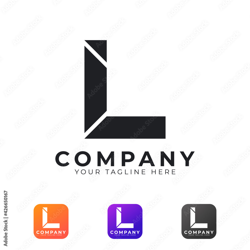 Creative Abstract Initial Letter L Logo Modern and Elegant. Black ...