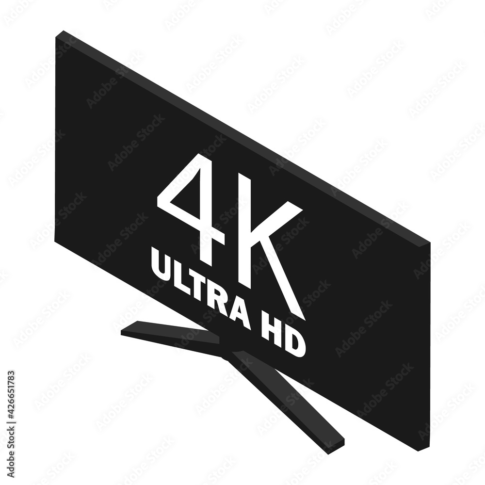 4K Ultra HD symbol, High definition 4K resolution mark, UHD on TV ...