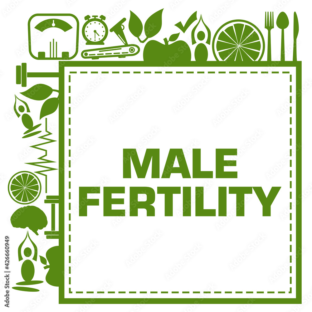 Male Fertility Green Health Concept Symbols Frame Corners Stock ...