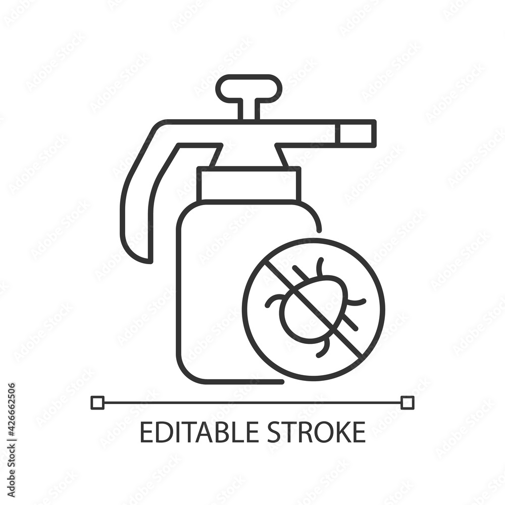 Pesticides linear icon. Substances that are meant to control pests ...