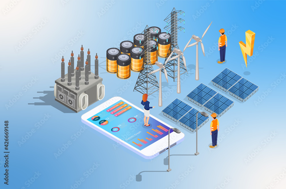Modern Isometric Renewable Energy Illustration, Web Banners, Suitable ...