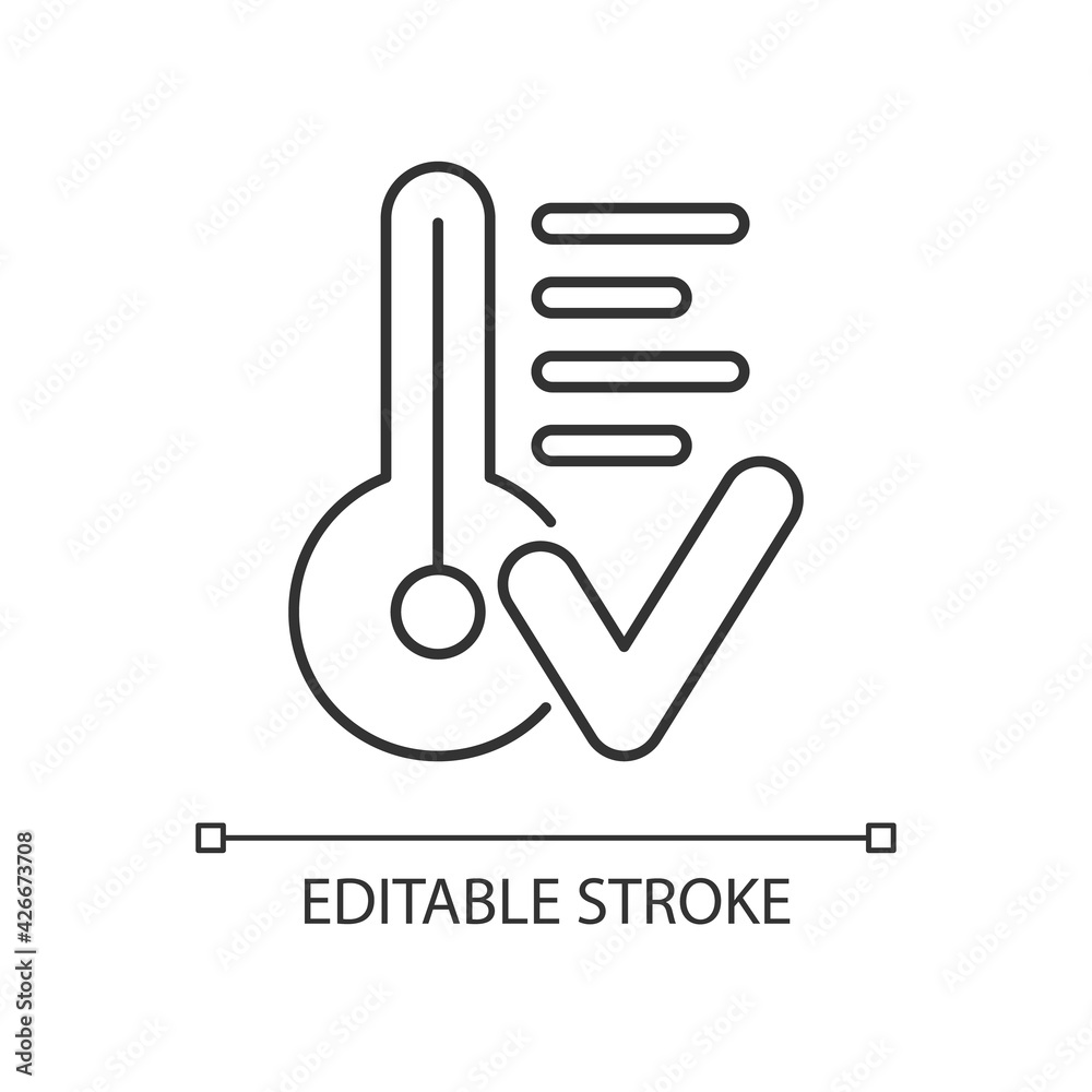 Comfortable room temperature linear icon. Smart heating and ...