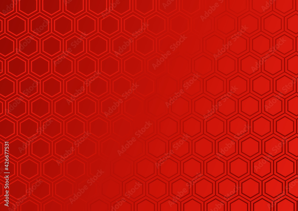 Abstract Red Gradient Hexagon Shape Background Vector Graphic Stock ...