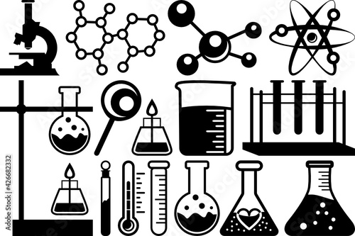 Science SVG Cut Files | Microscope SVG | Laboratory Silhouette Bundle ...