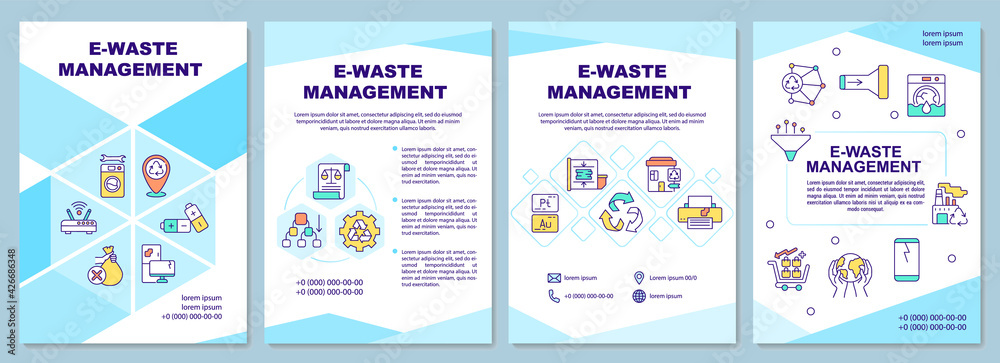 E-waste management brochure template. Environmental protection. Flyer ...