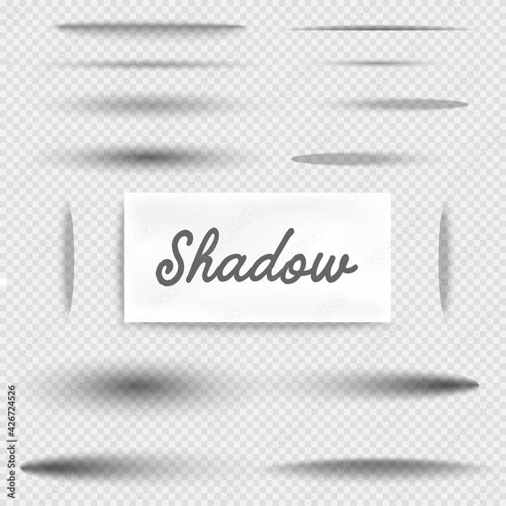 Shadow set on transparent background. Oval shadows and soft edges ...