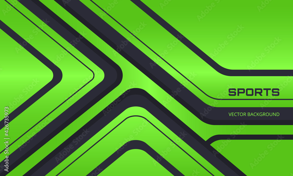 Green and black sports background with abstract design motion elements ...