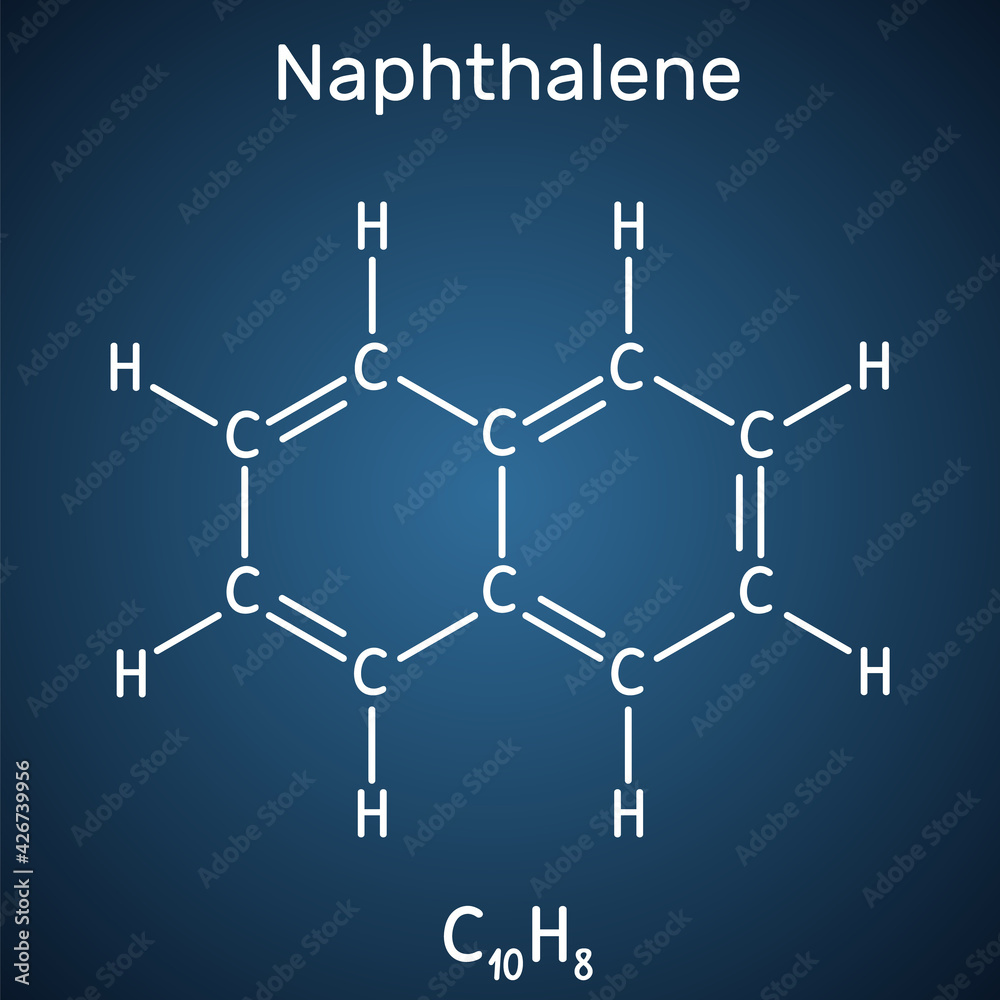 Naphthalene molecule. It is aromatic hydrocarbon comprising two fused ...