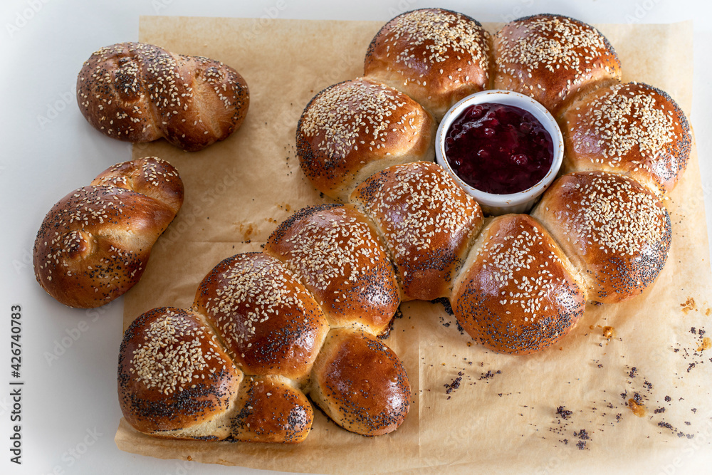 Key Shaped Bread Baked After Passover. Schlissel Challah, a key-shaped ...