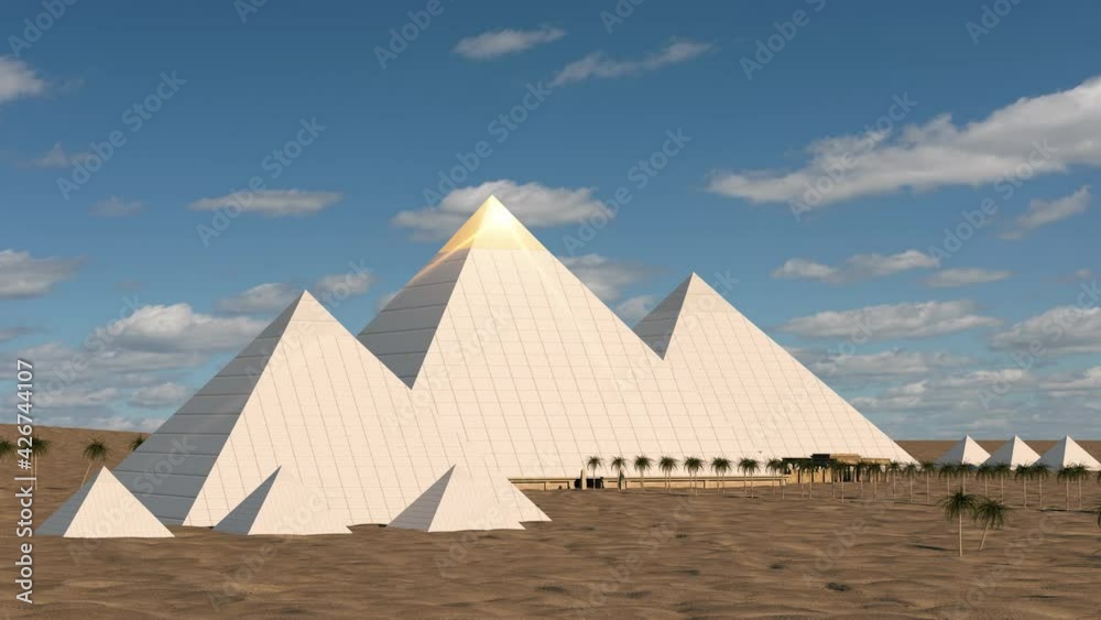 3d reconstruction of the great pyramids of Giza, Khufu, Menkaure and ...