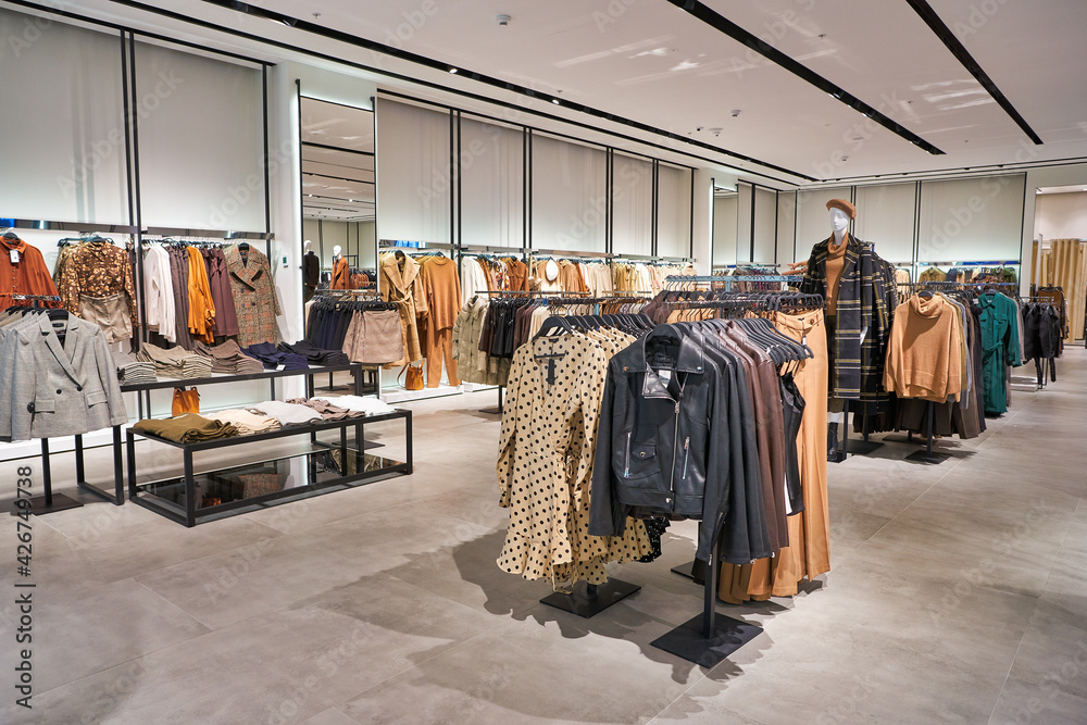 MOSCOW, RUSSIA - SEPTEMBER 14, 2019: interior shot of Lime store at ...