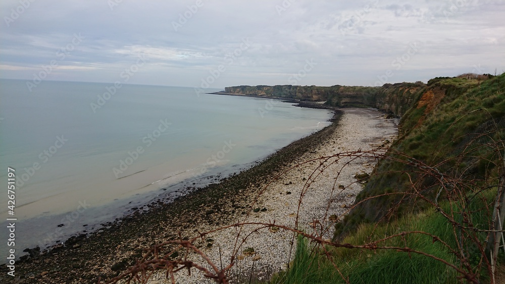 Omaha Beach, one of Normandy D-Day landing beaches. A living memory of ...