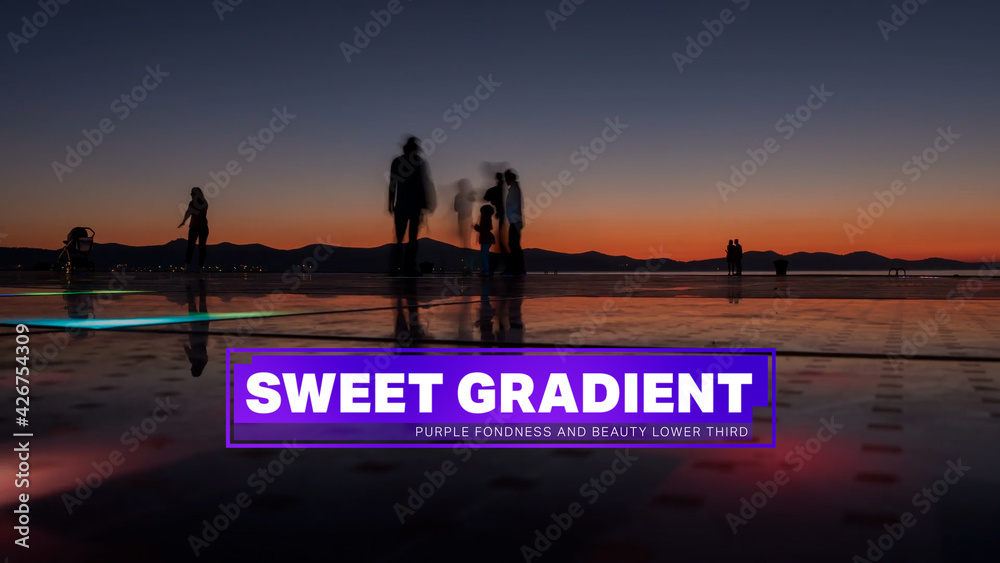 Sweet Purple Gradient Lower Third Stock Template | Adobe Stock