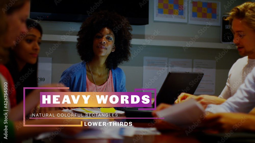 Heavy Words and Natural Colorful Rectangles Lower Third Stock Template ...