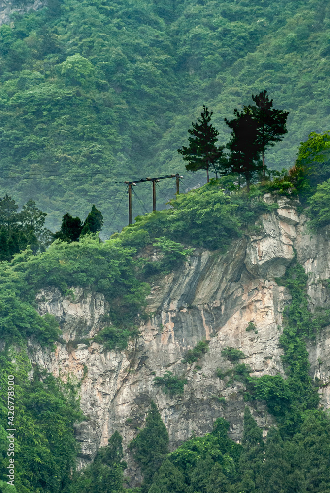 Yangtze River, Three Gorges, China - May 6, 2010: Xiangxicun region in ...