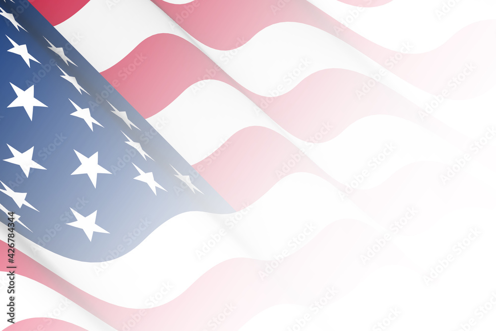 faded waving red white blue american flag background gradient ...