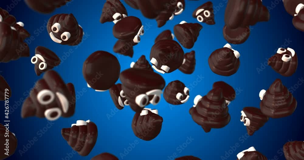 pile of poo emoji symbol poop messaging mood Stock Video | Adobe Stock