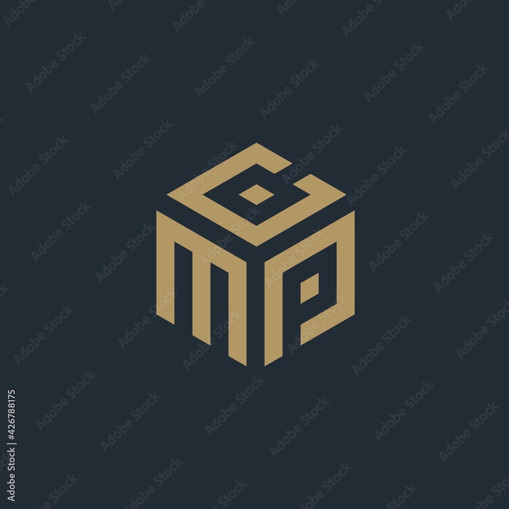 MCP hexagon letter logo design cube. Initial three letter template logo ...