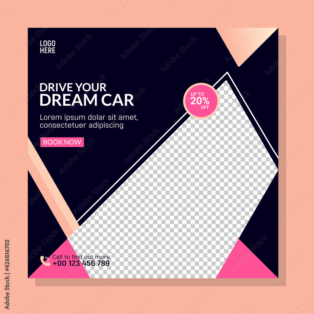 Car social media banner design, Luxury car social media post banner ...