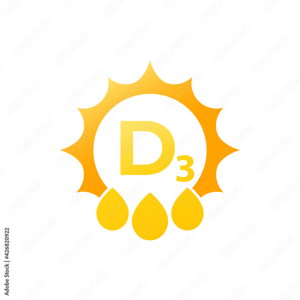 d3 vitamin icon on white, vector Stock Vector | Adobe Stock