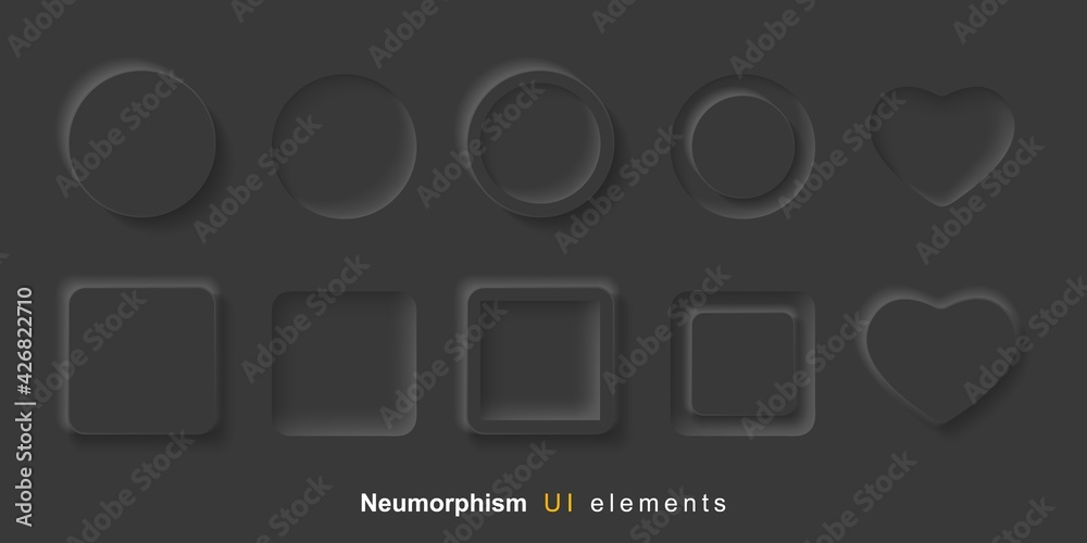 User interface elements for mobile app. Neumorphism User interface ...