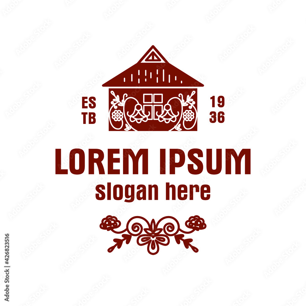 Logo country house. Vector illustration. Stock Vector | Adobe Stock