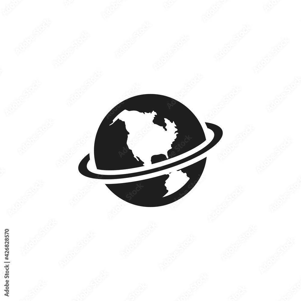 Earth icon flat vector illustration Stock Vector | Adobe Stock