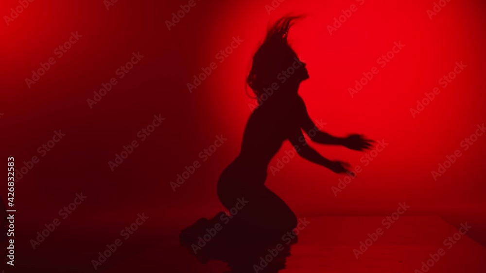 Black shadow lady professional strip dancer flexible body waving hair ...