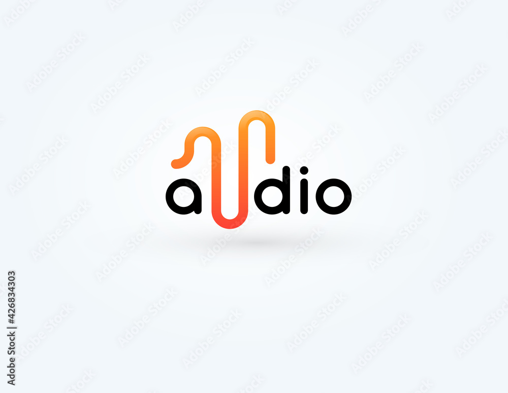 Music icon, radio wave logotype, soundwave symbol. Sound impulse logo ...