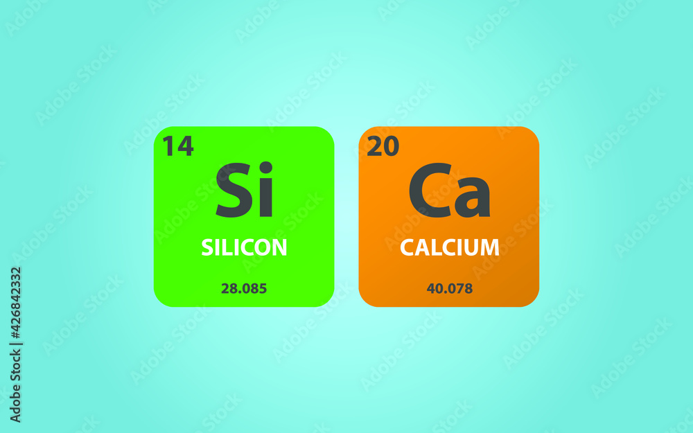 Calcium Silicite SiCa molecule. Simple molecular formula consisting of ...