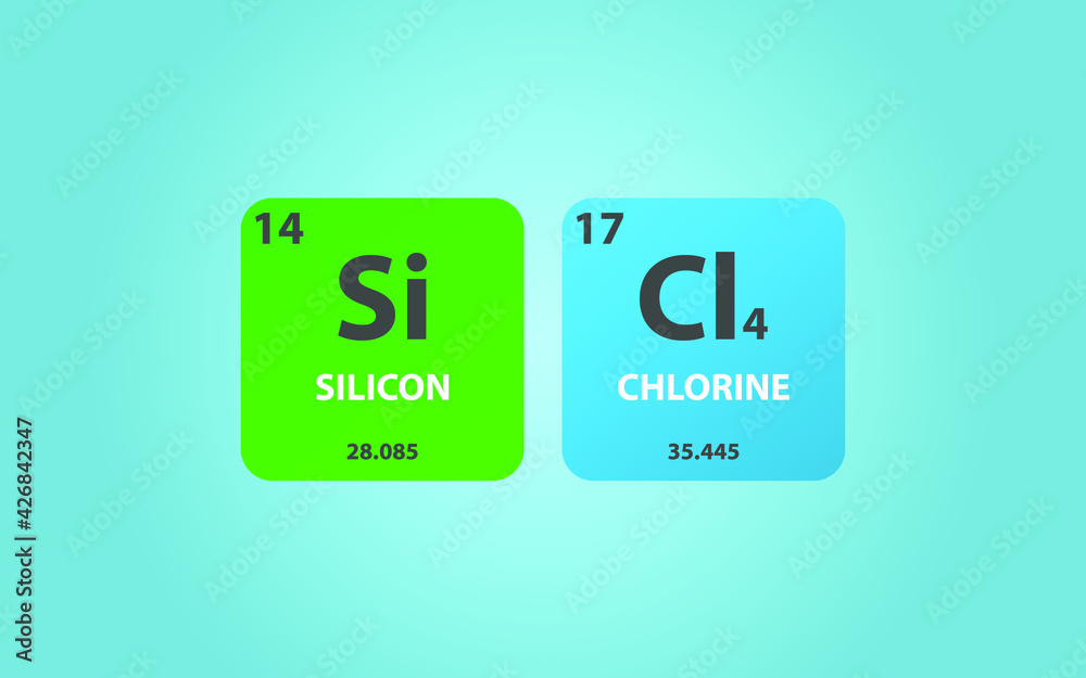 Silicon Tetrachloride SiCl4 molecule. Simple molecular formula ...