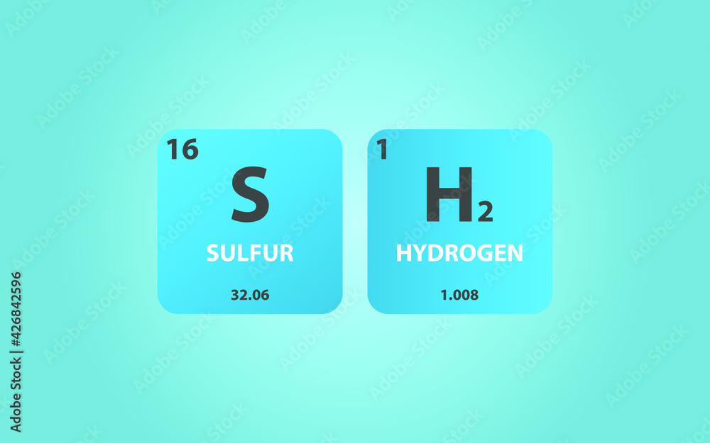 Sulfur Sulfide SH2 molecule. Simple molecular formula consisting of ...