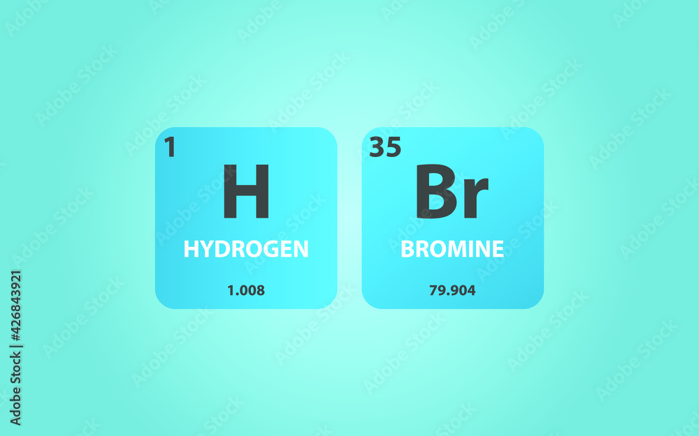 Hydrogen Bromide HBr molecule. Simple molecular formula consisting of ...