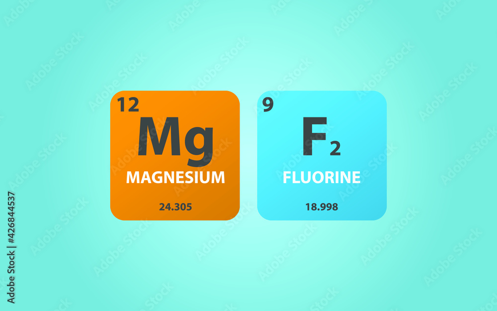 Magnesium Fluoride MgF2 molecule. Simple molecular formula consisting ...